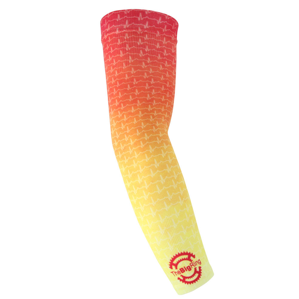 Lightweight Sunscreen Arm Sleeves BigRing – Heartbeat Orange Fade ...